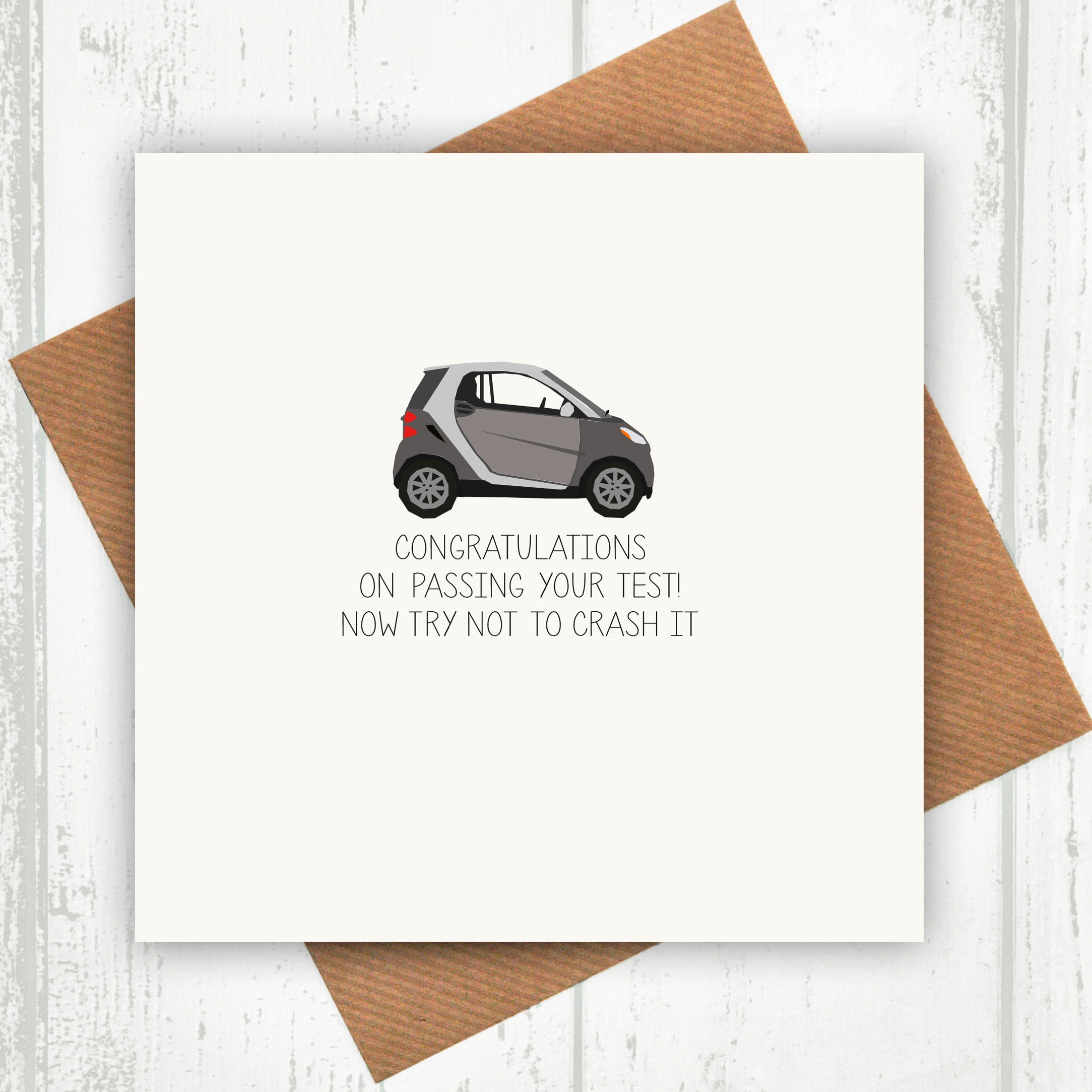 Try Not To Crash It Driving Test Card – Paper Plane