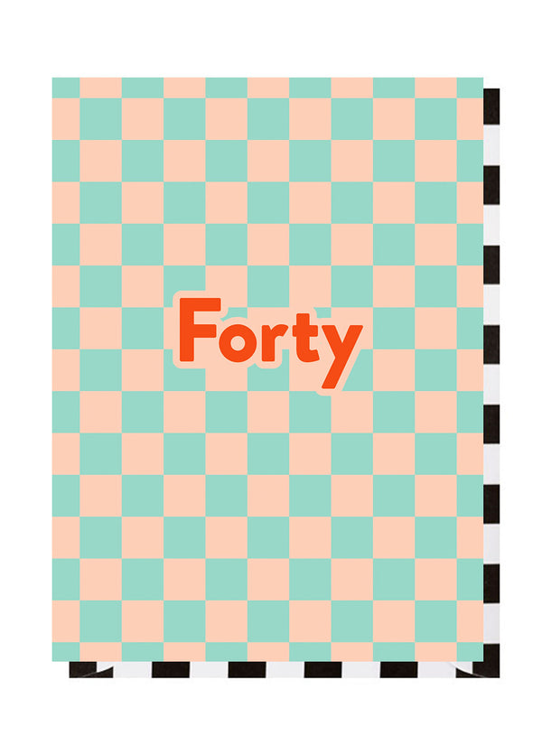 Forty Checkerboard 40th Birthday Card - Paper Plane
