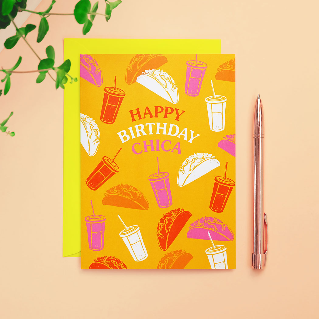 Happy Birthday Chica Card – Paper Plane