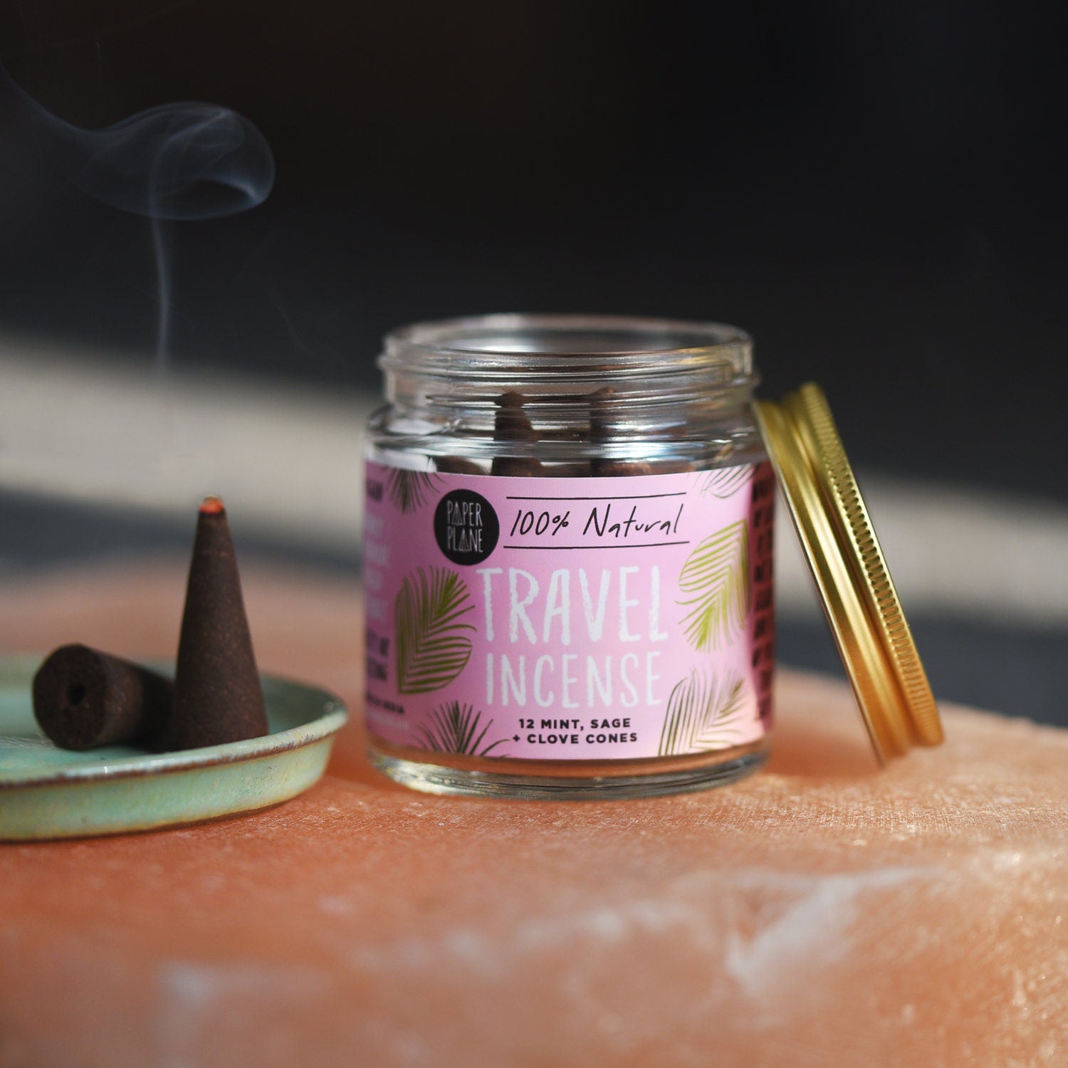 Travel Incense Jar of Incense Cones - plant based, vegan – Paper Plane